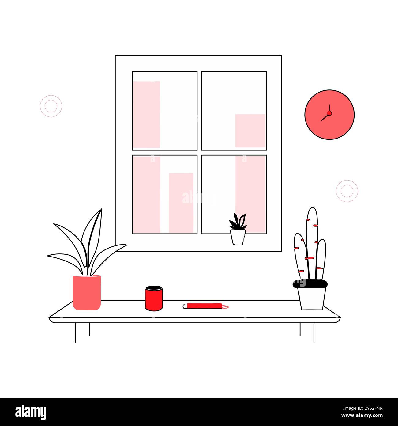 Minimalistic vector illustration desk hi-res stock photography and ...