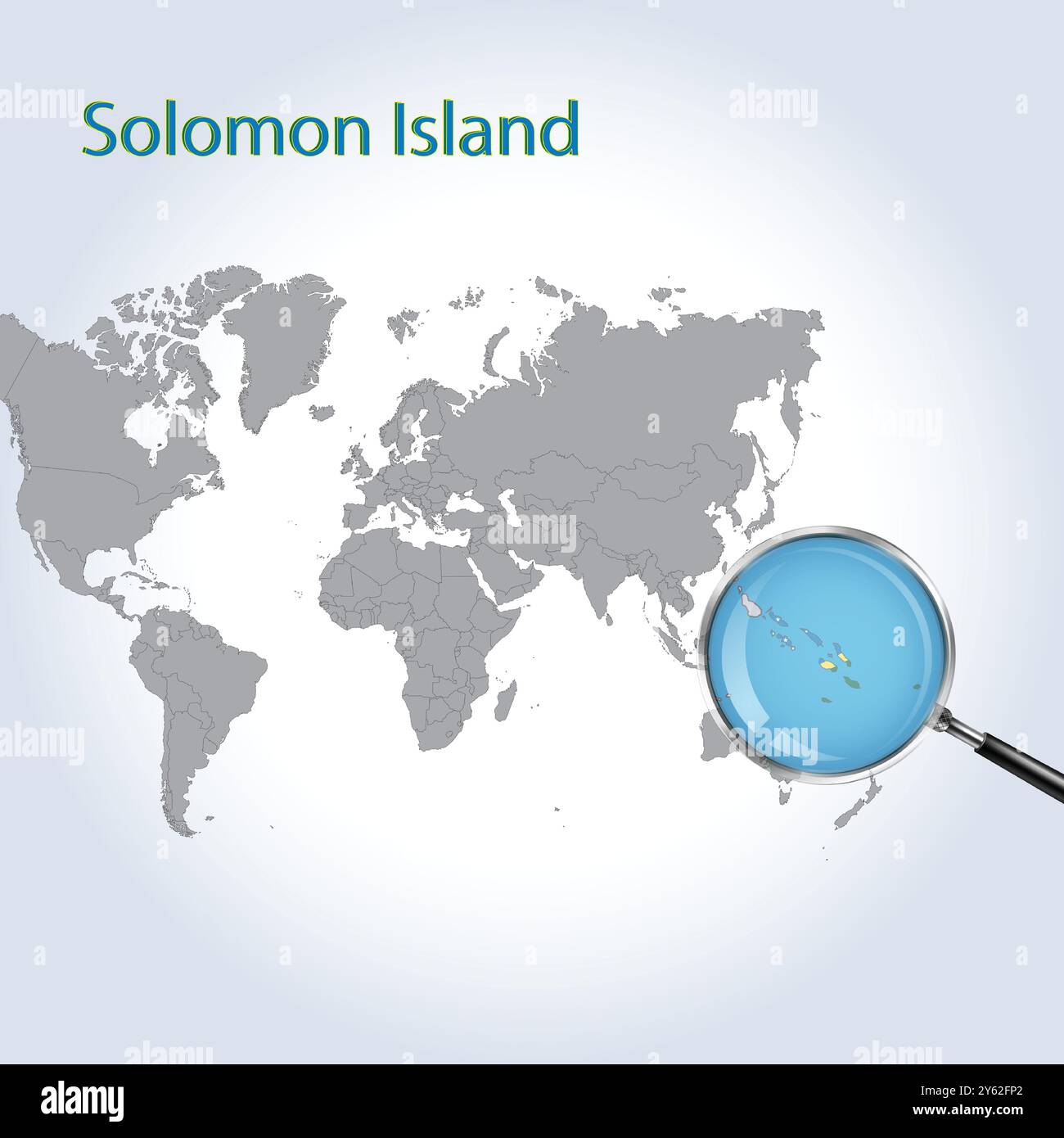 Solomon Islands Magnified Map and Flag, Solomon Islands Enlargement Maps Stock Vector Image ...