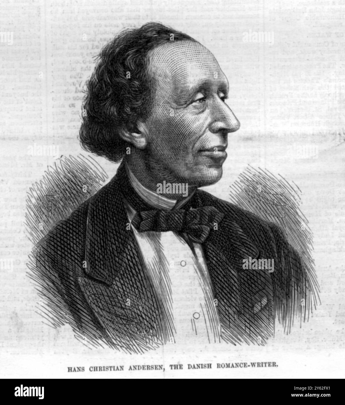 Hans Christian Andersen, The Danish romance-writer. 1875. Hans ...