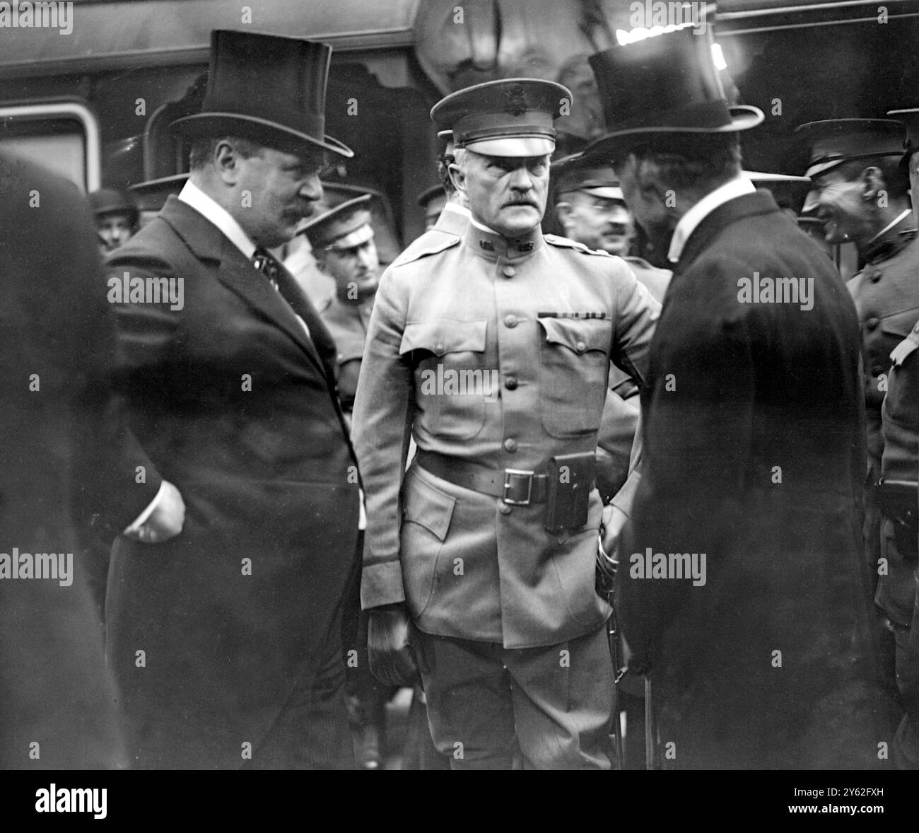 General Pershing, chief of the American Army, arrives at Euston Station ...