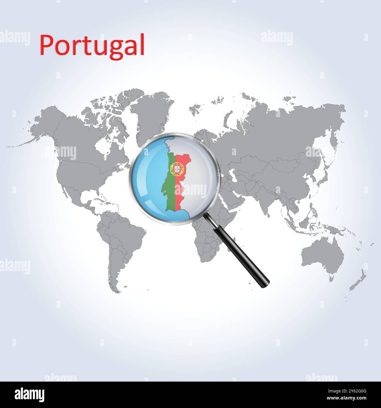 Portugal Magnified Map and Flag, Portugal Enlargement Maps, Vector Art Stock Vector Image & Art ...