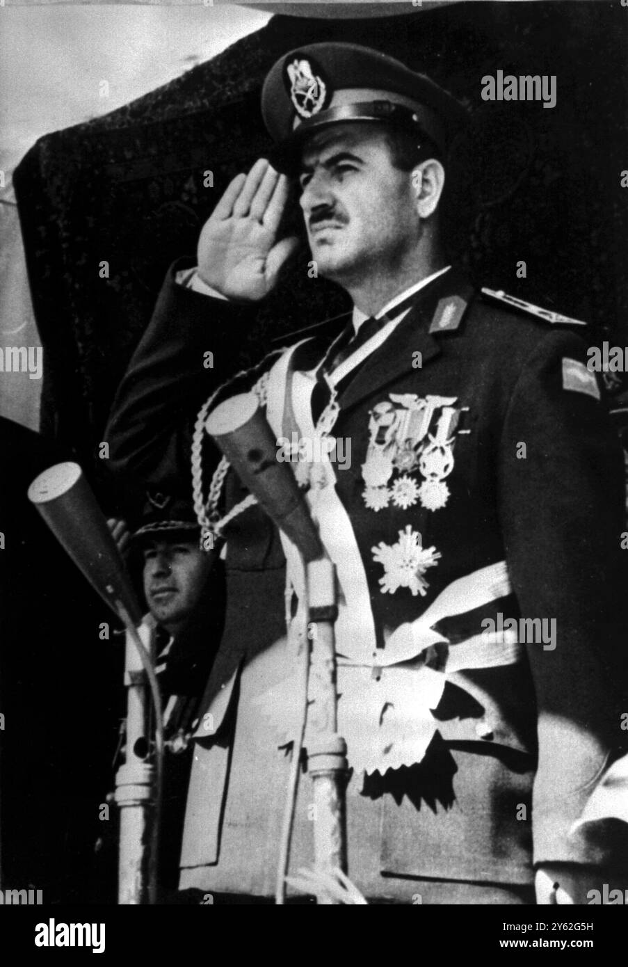 Syrian Defence Minister and Air force Commander Hafez Assad taking the ...