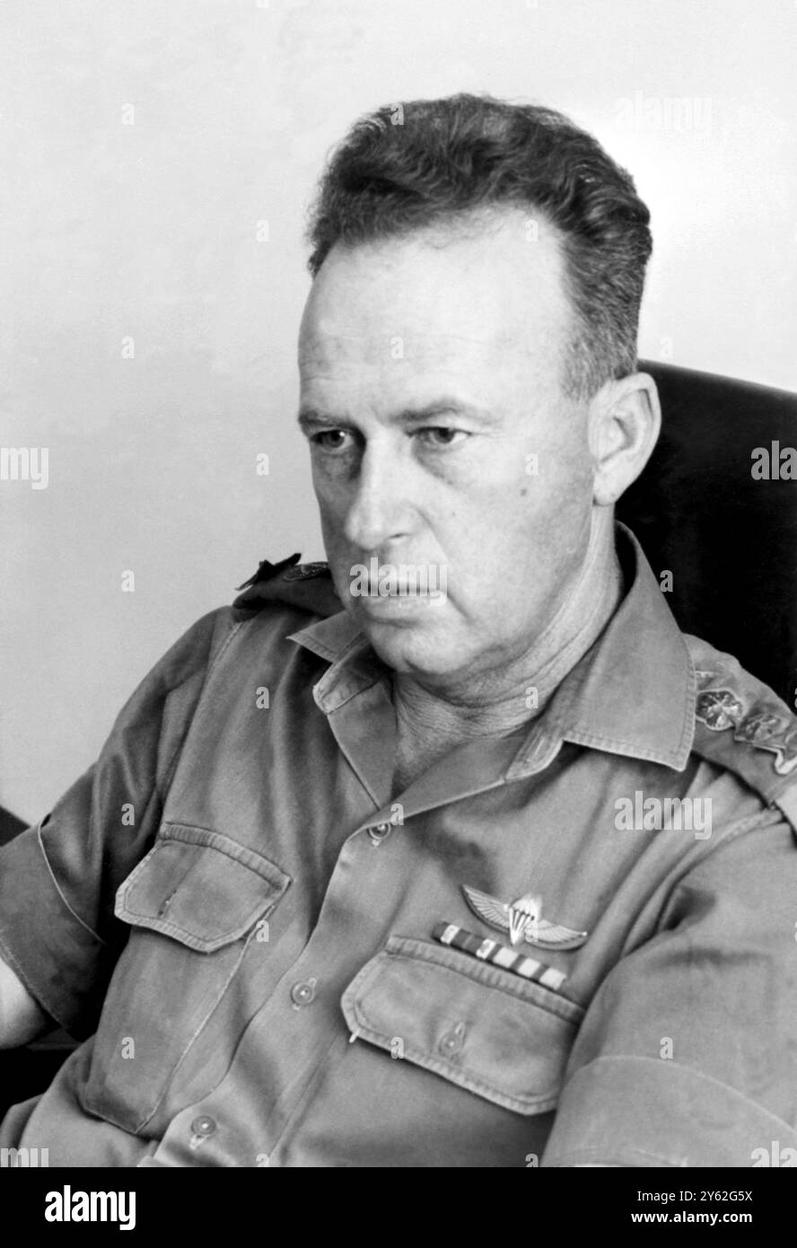 Israeli chief of staff, General Itzhaq Rabin photographed in his office ...