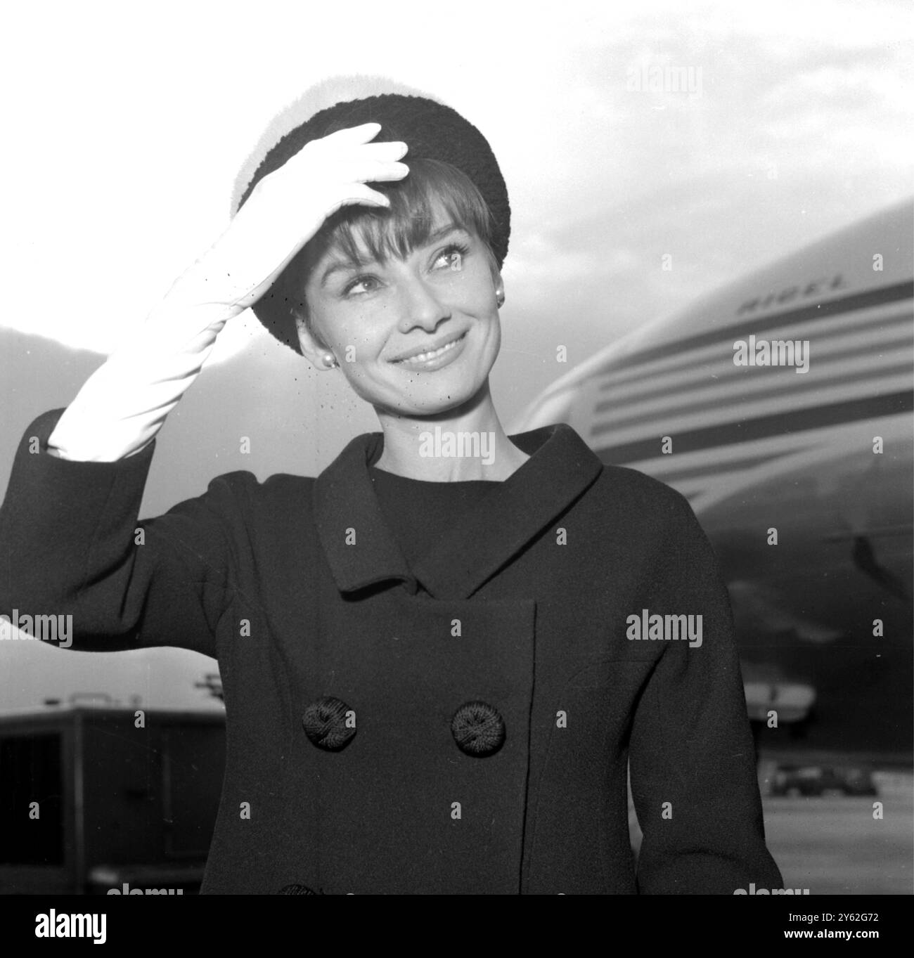 London Airport: British Actress Audrey Hepburn the wife of American ...
