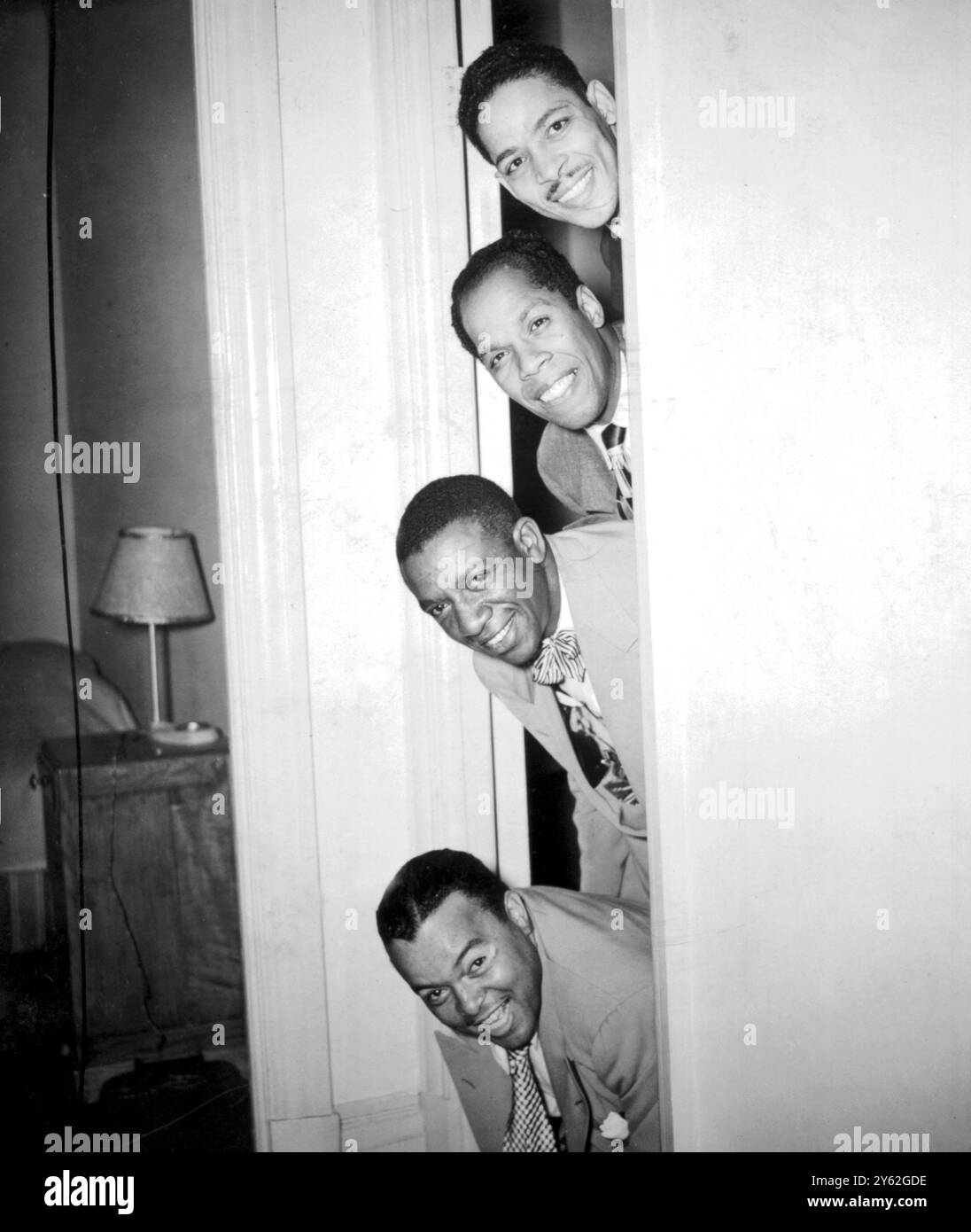 American band The Ink Spots pictured in London , at the top is Herb ...