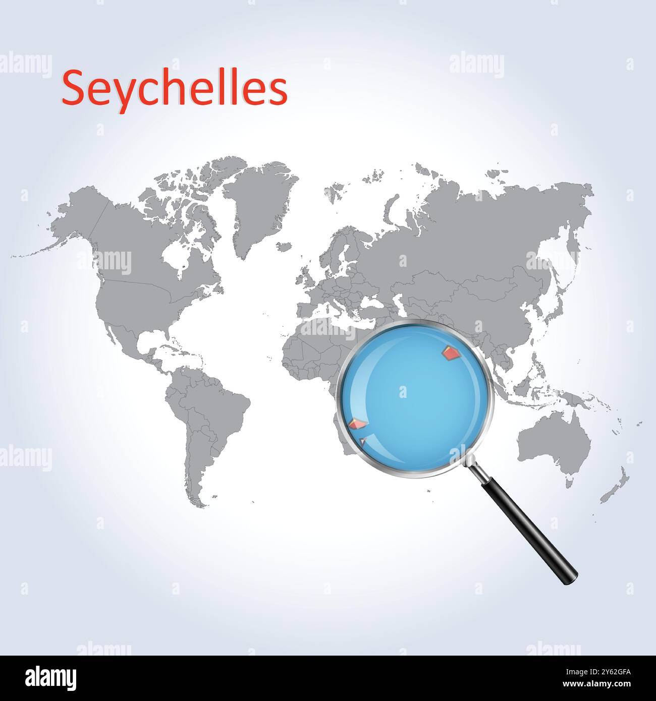 Seychelles magnified map hi-res stock photography and images - Alamy