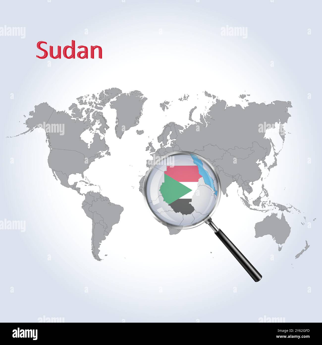 Sudan Magnified Map and Flag, Sudan Enlargement Maps, Vector Art Stock Vector Image & Art - Alamy