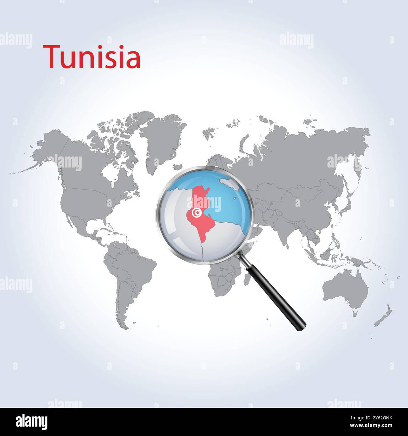 Tunisia Magnified Map and Flag, Tunisia Enlargement Maps, Vector Art Stock Vector Image & Art ...