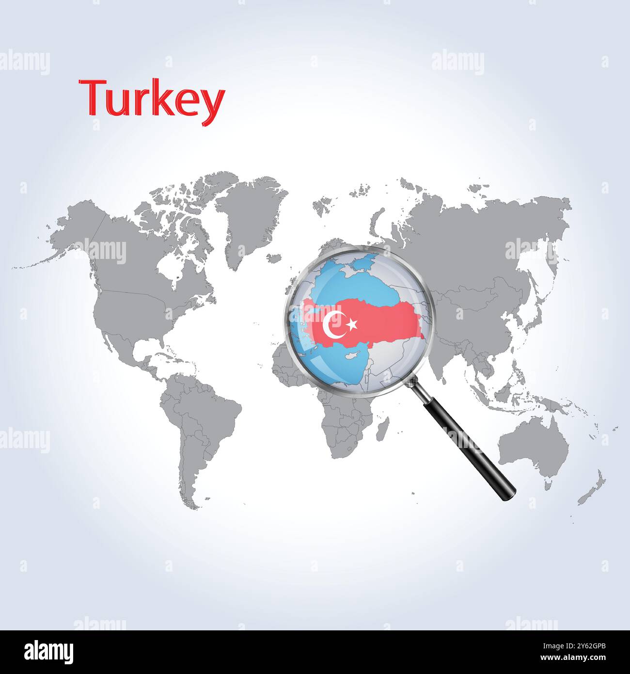 Turkey Magnified Map and Flag, Turkey Enlargement Maps, Vector Art Stock Vector Image & Art - Alamy