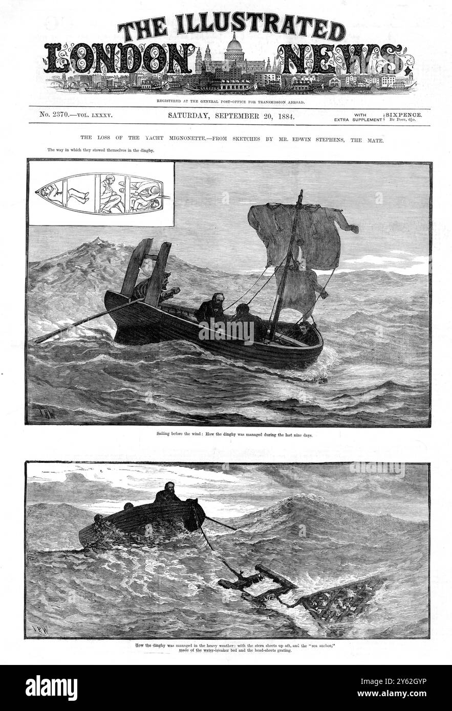 The dinghy that the survivors of the sunken yacht Mignonette survived ...