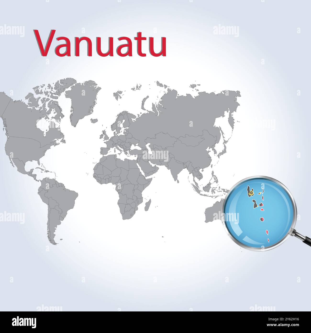 Vanuatu magnified map hi-res stock photography and images - Alamy