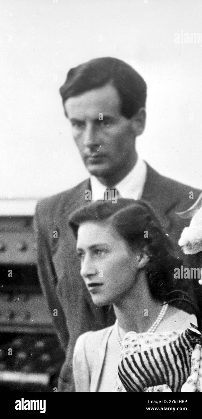 Group Captain Peter Townsend with Princess Margaret at Shashi Railwy ...