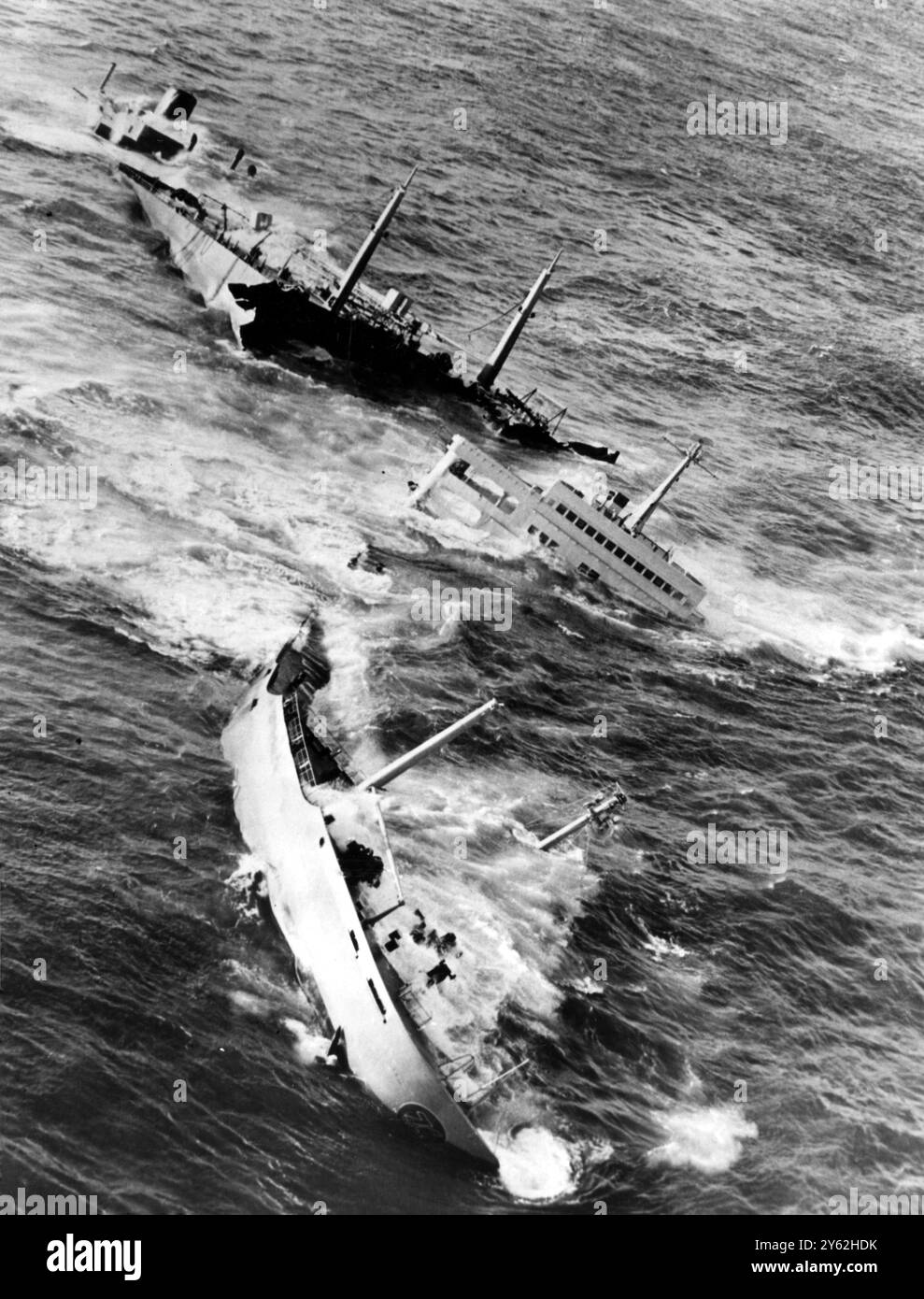 The ill-fated tanker, Torrey Canyon, aground on the Seven Stones rocks ...