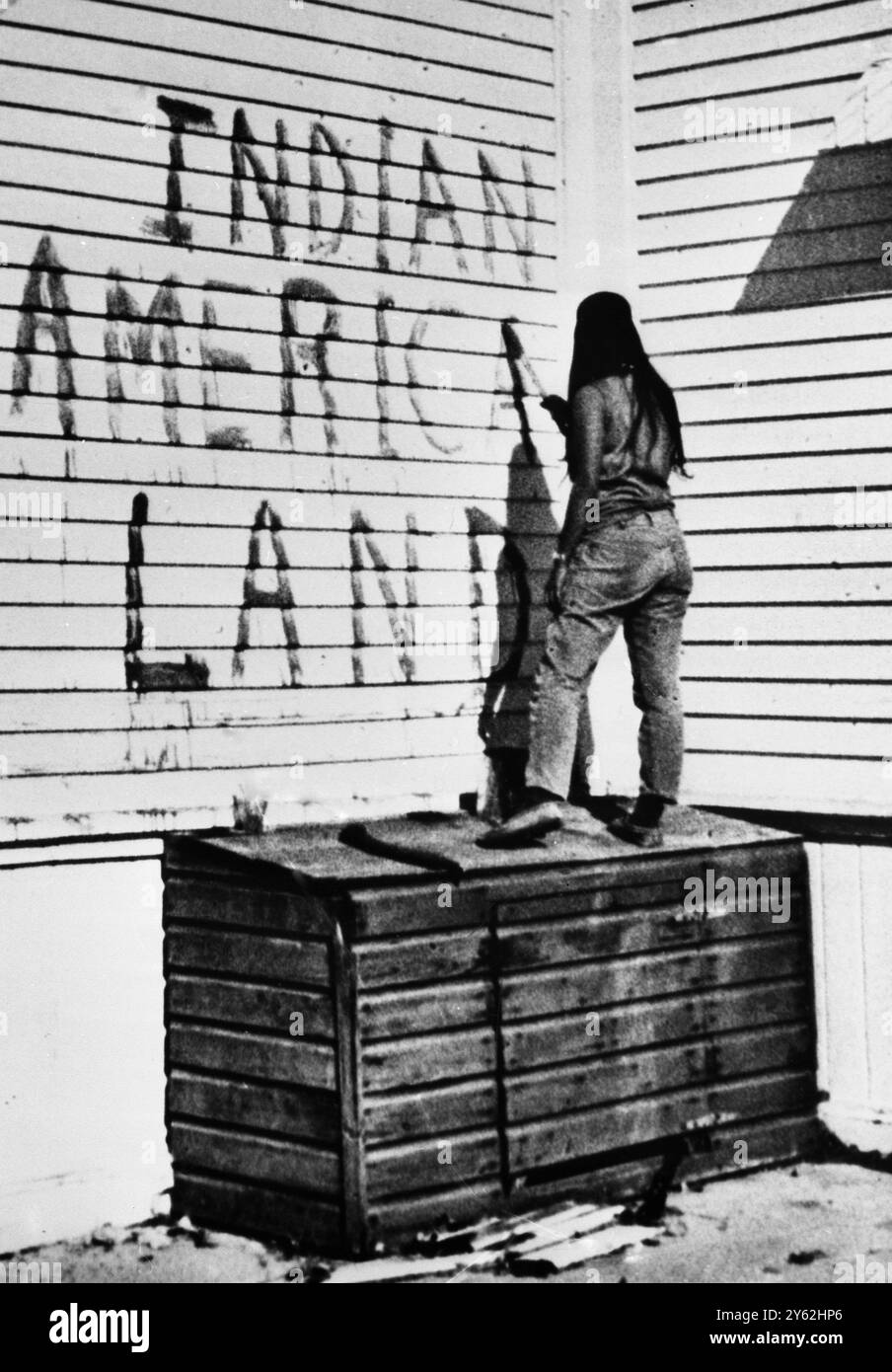 This young girl , one of 78 American indians , who invaded Alcatraz ...
