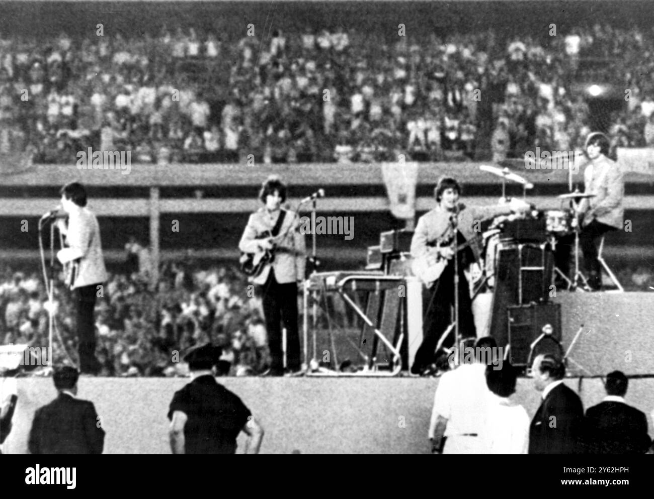 Stadium concert audience rock concert Black and White Stock Photos ...