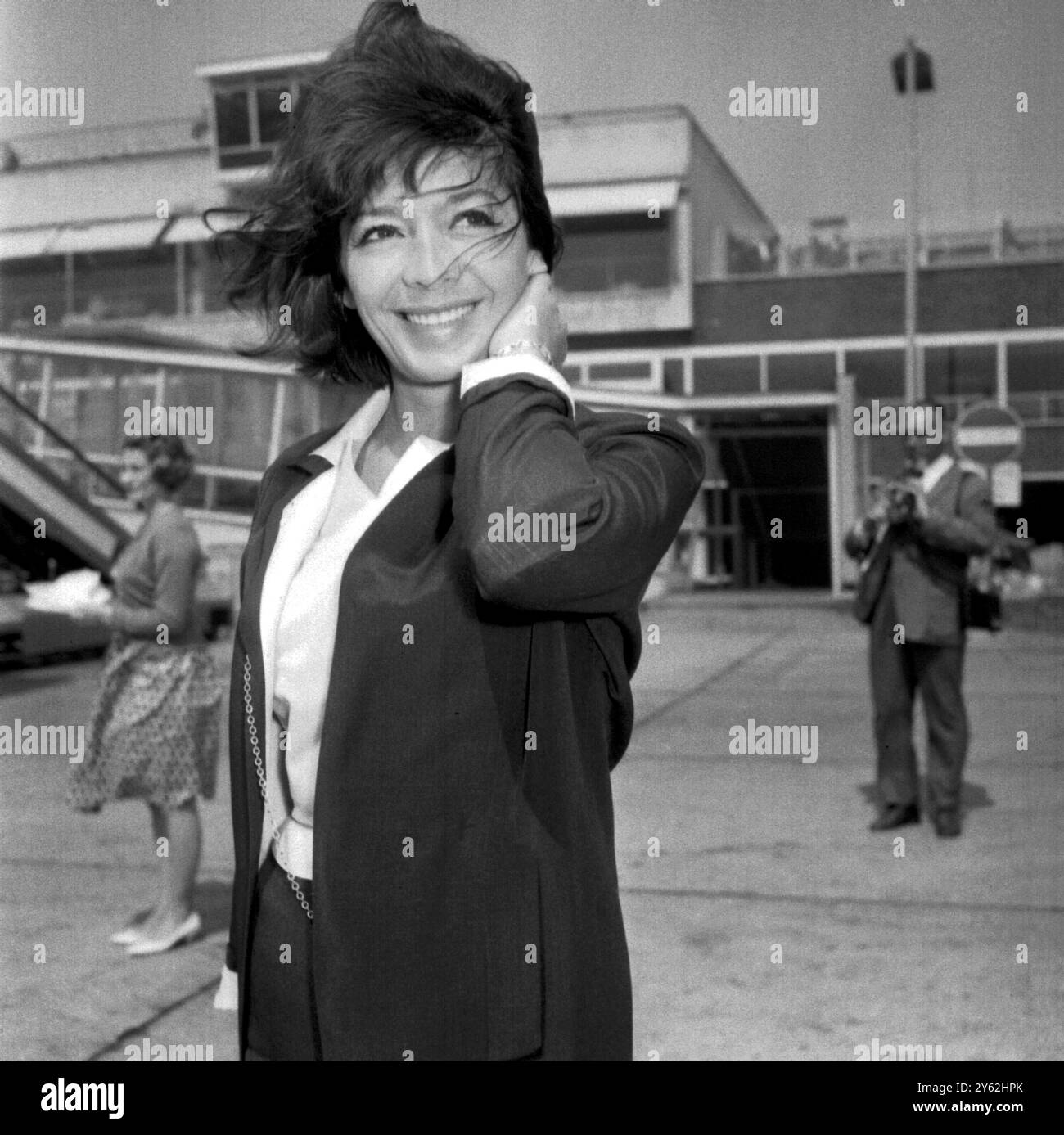 French singer and actress Juliette Greco at London Airport. 26 June ...