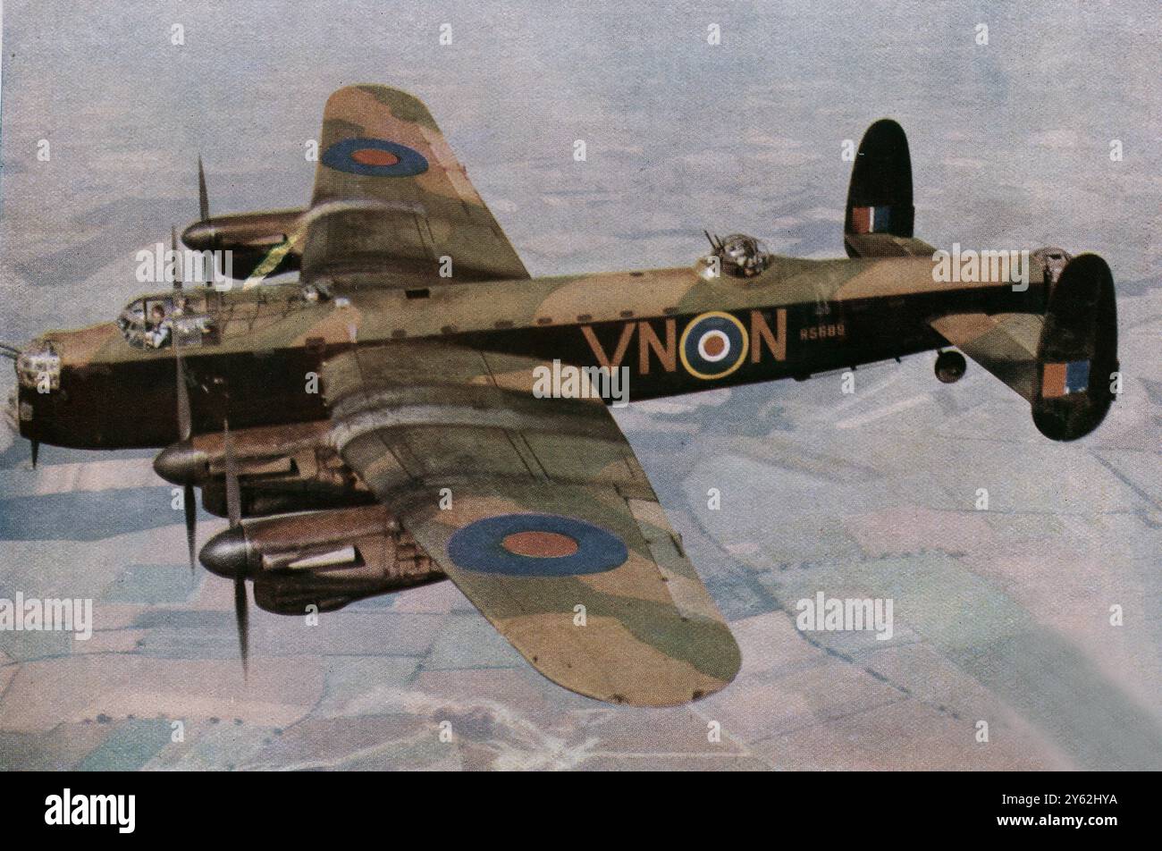 An Avro 'Lancaster' in flight. Accepted at the time as the finest four ...