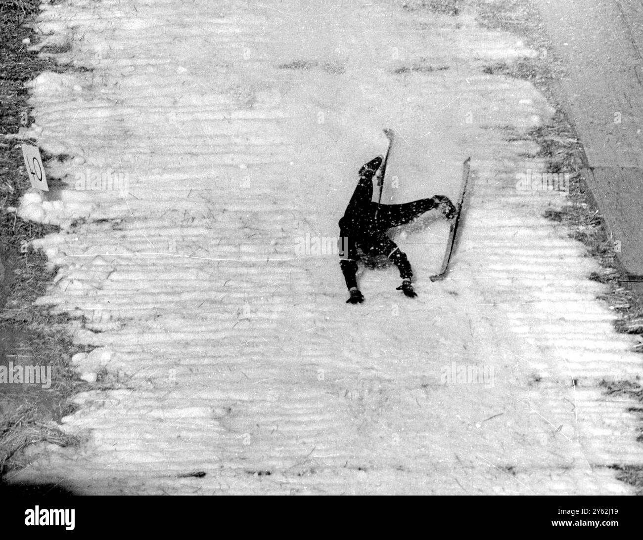 Seen falling during test run Hemmo Silvennoinen of Finland during ...