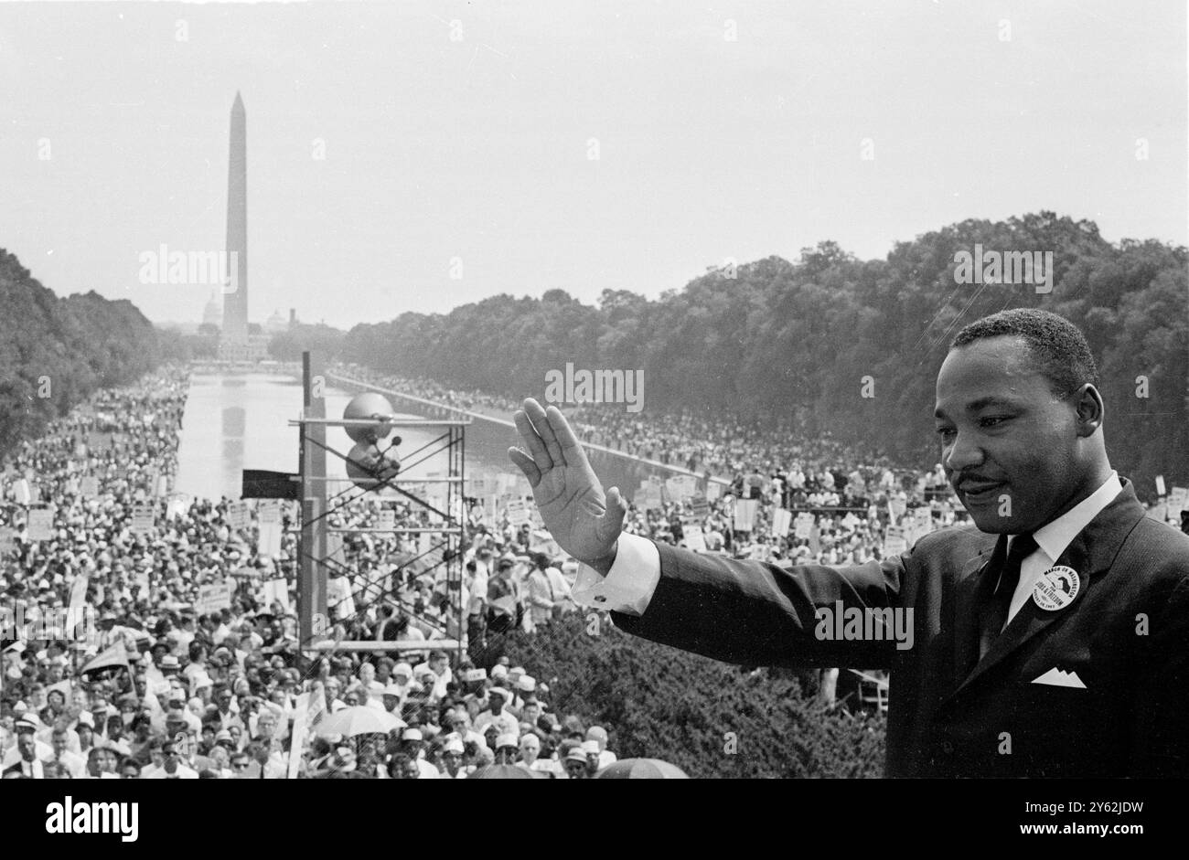 28 AUGUST 1963 CIVIL RIGHTS LEADER, MARTIN LUTHER KING ADDRESSED THE ...