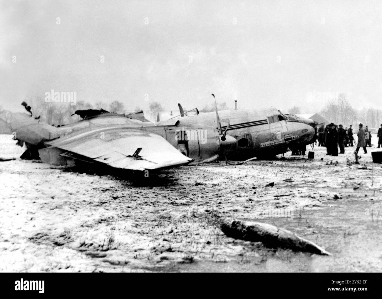 Twisted remains of the Elizabethan Airliner that crashed in Munich ...