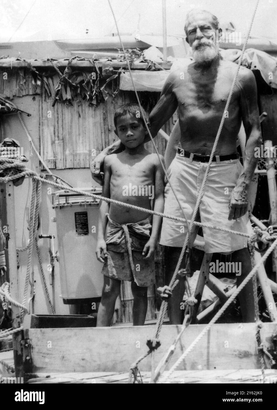 William Willis With A Samoan Boy In Apia21 November 1963 Stock Photo