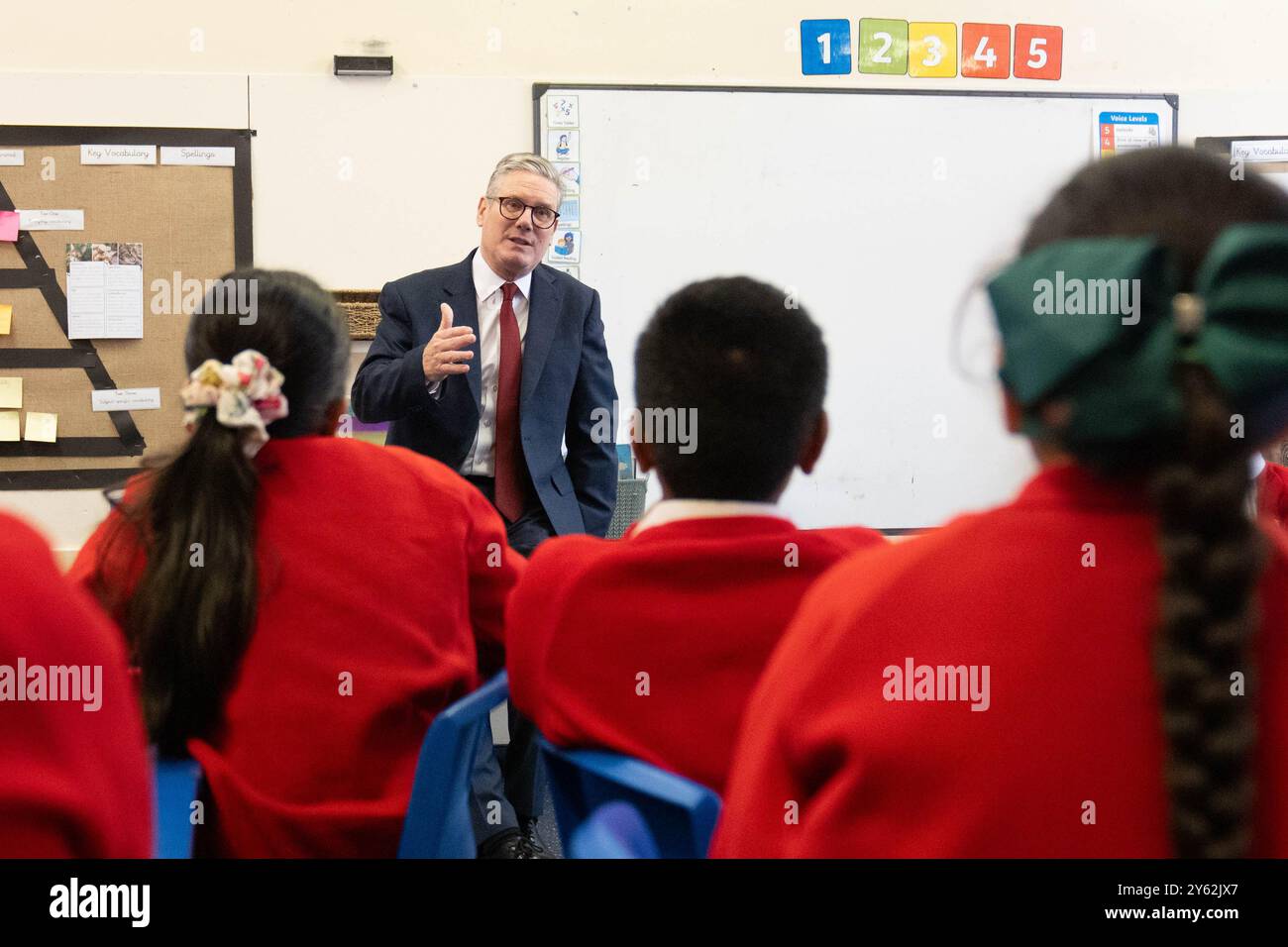Prime Minister Sir Keir Starmer meets pupils at Holy Cross Catholic ...