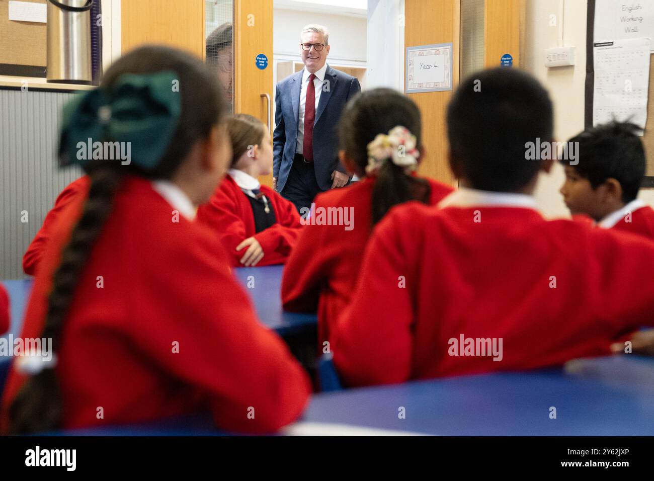 Prime Minister Sir Keir Starmer meets pupils at Holy Cross Catholic ...