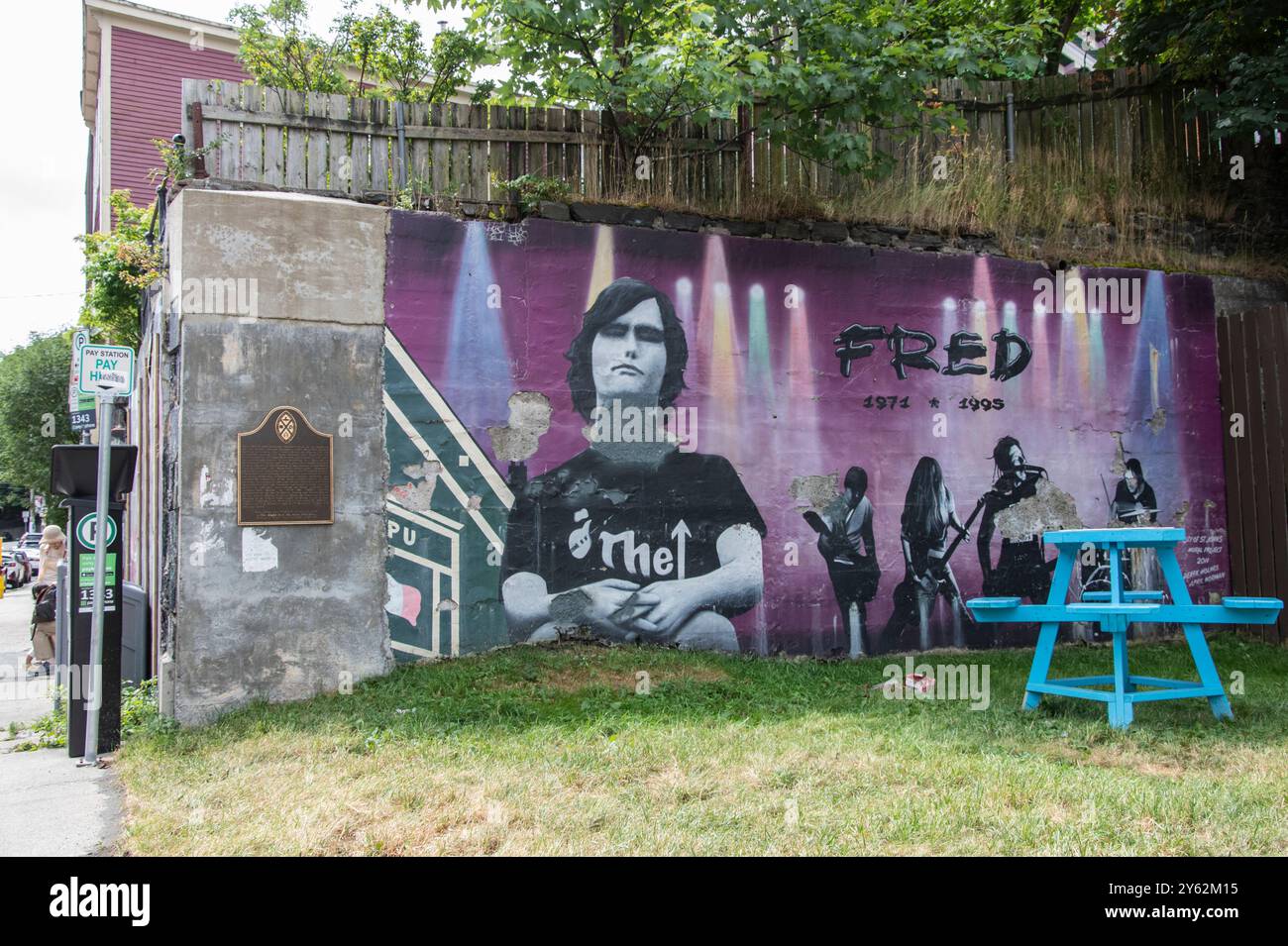 Memorial mural of musician Fred Gamberg on Duckworth Street in downtown ...