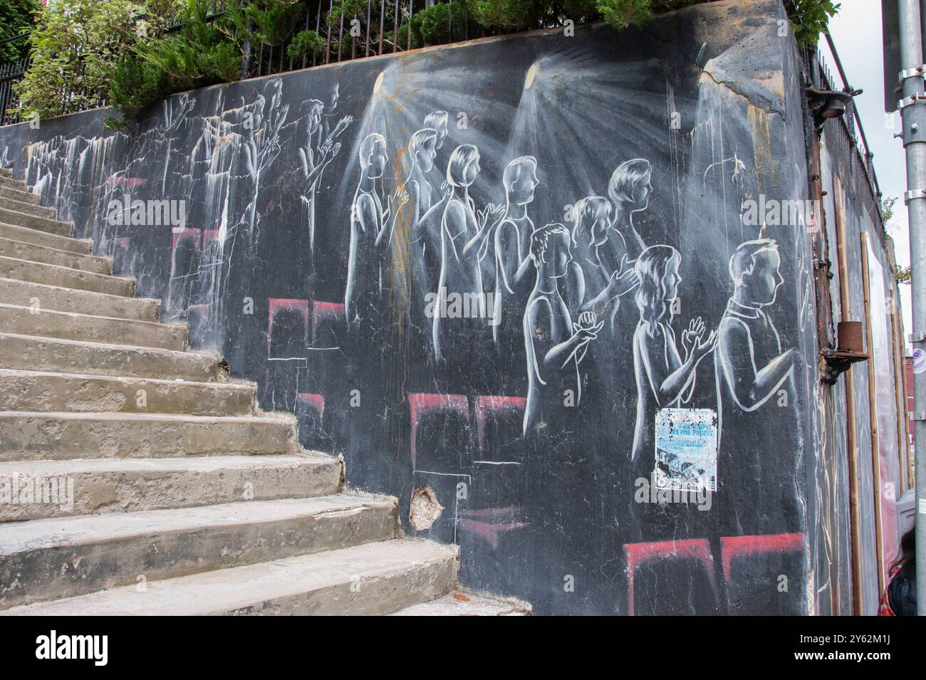 Mural of an audience watching a performance in a theatre on Duckworth ...