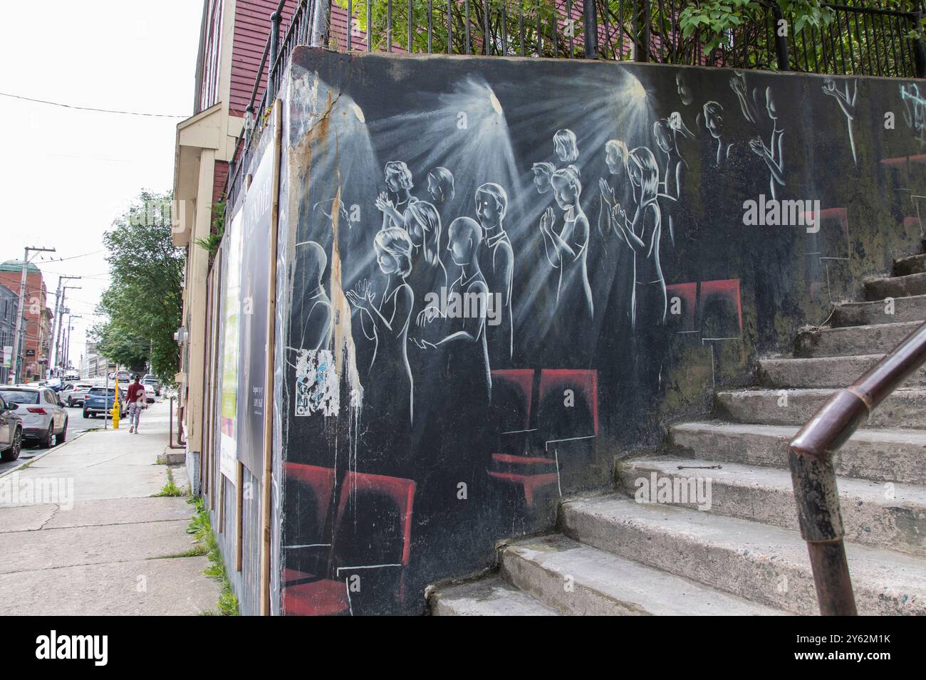 Mural of an audience watching a performance in a theatre on Duckworth ...