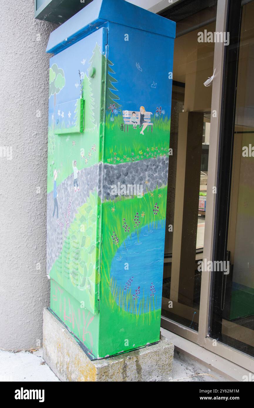 Walking trail mural on electrical traffic control box in St. John's ...