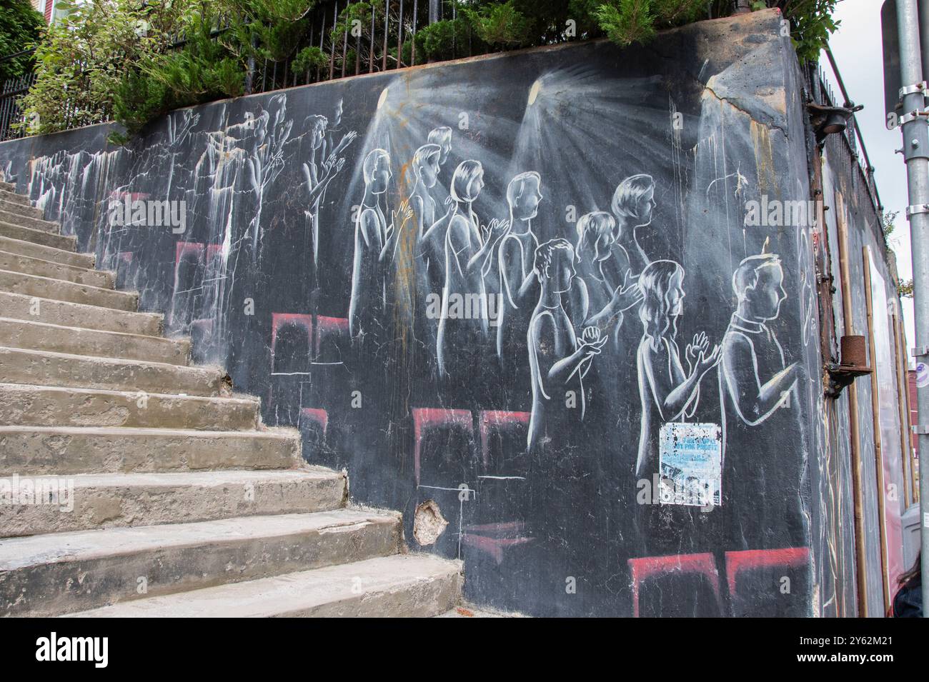 Mural of an audience watching a performance in a theatre on Duckworth ...