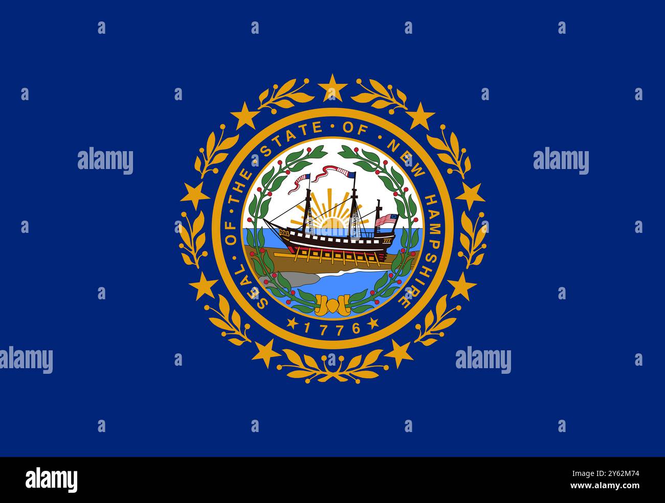 New Hampshire State Flag background illustration Stock Photo - Alamy