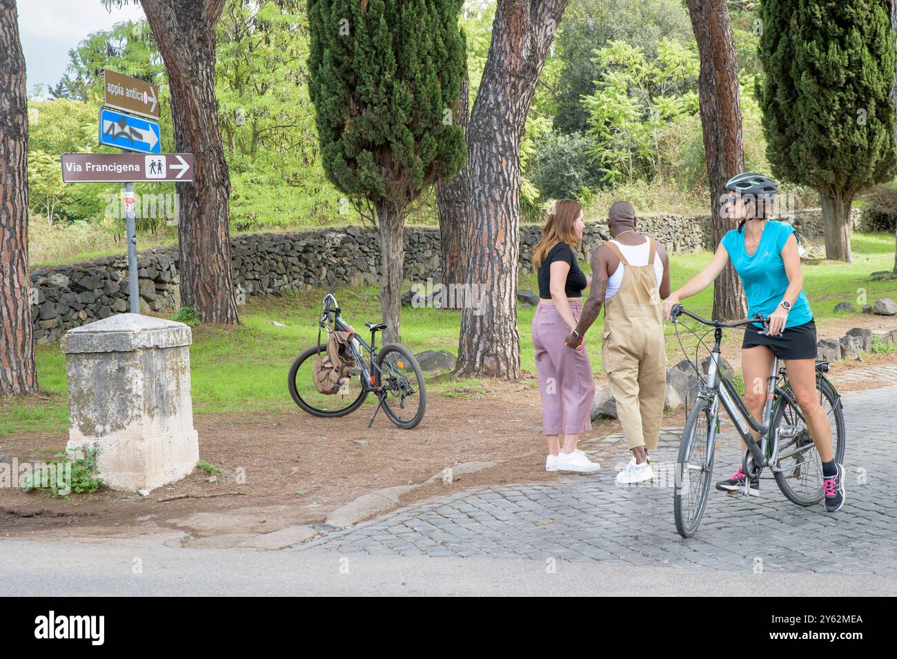 Rome, Italy. 22nd Sep, 2024. The signs to the Via Francigena route ...