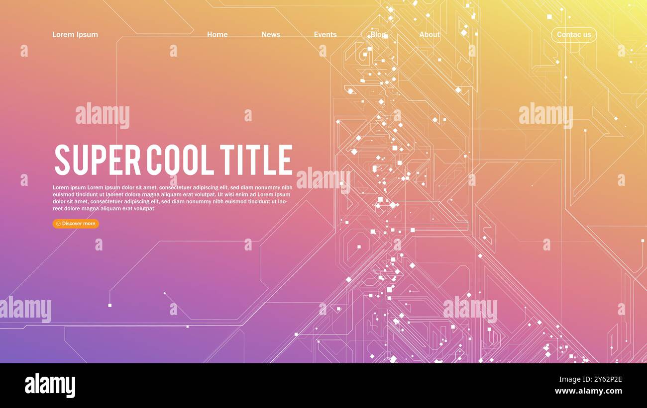 Landing page abstract design with big data. Template for website or app ...