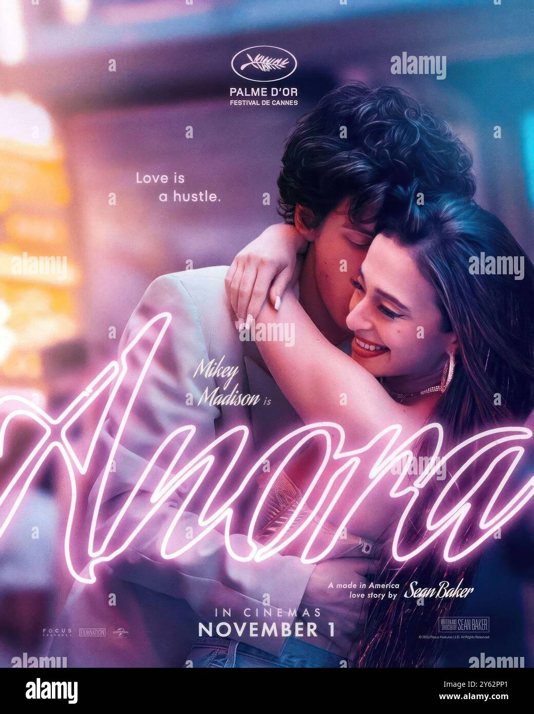 ANORA, poster, from left: Mark Eidelshtein, Mikey Madison, 2024. © Neon ...