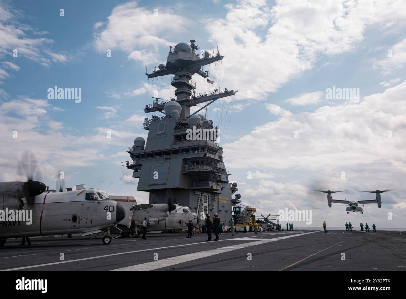 ATLANTIC OCEAN (Sept. 22, 2024) – A CMV-22B Osprey, attached to the ...