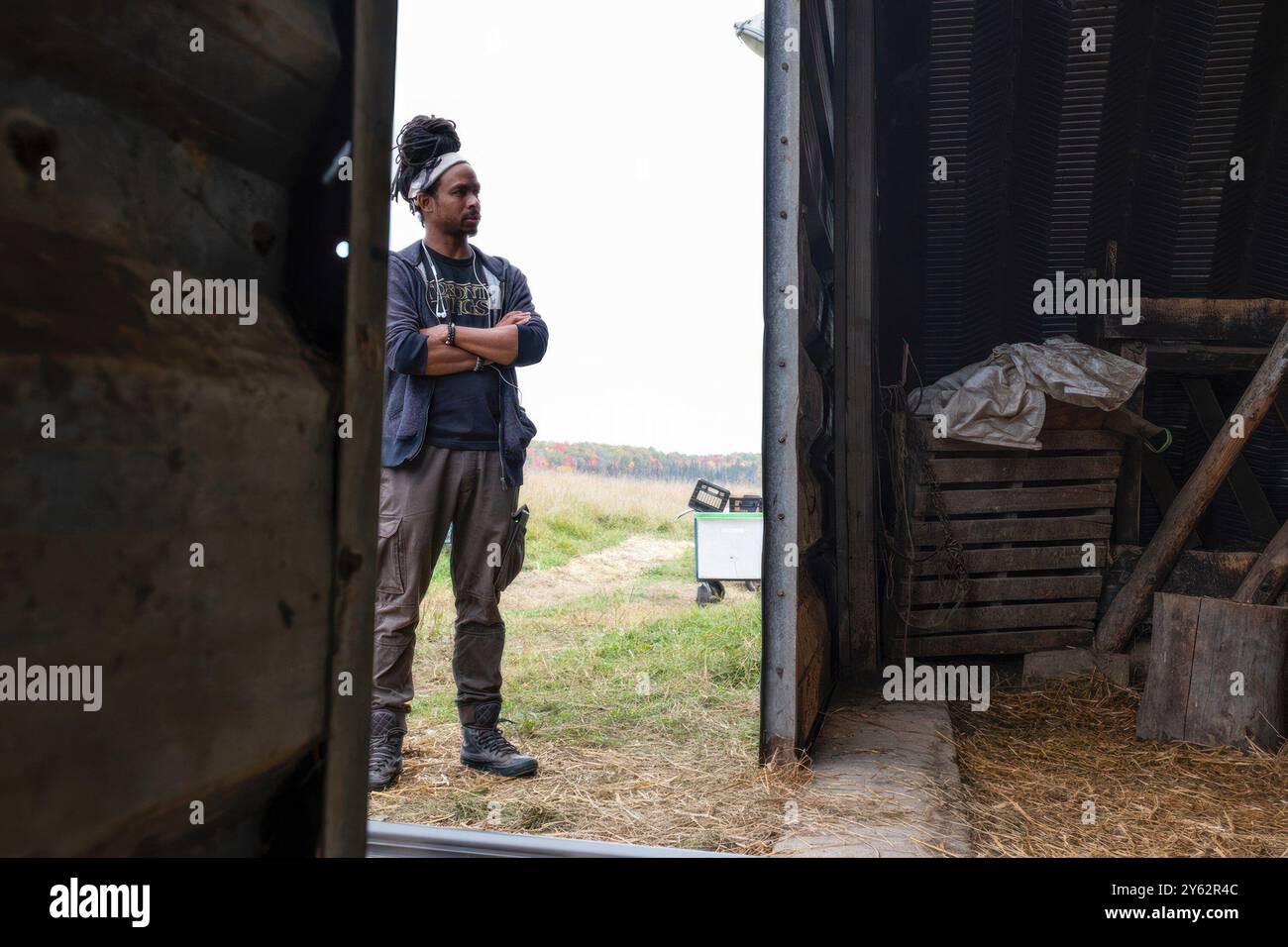 40 ACRES, director R.T. Thorne, on set, 2024. ph: Rafy /© Mongrel Media ...