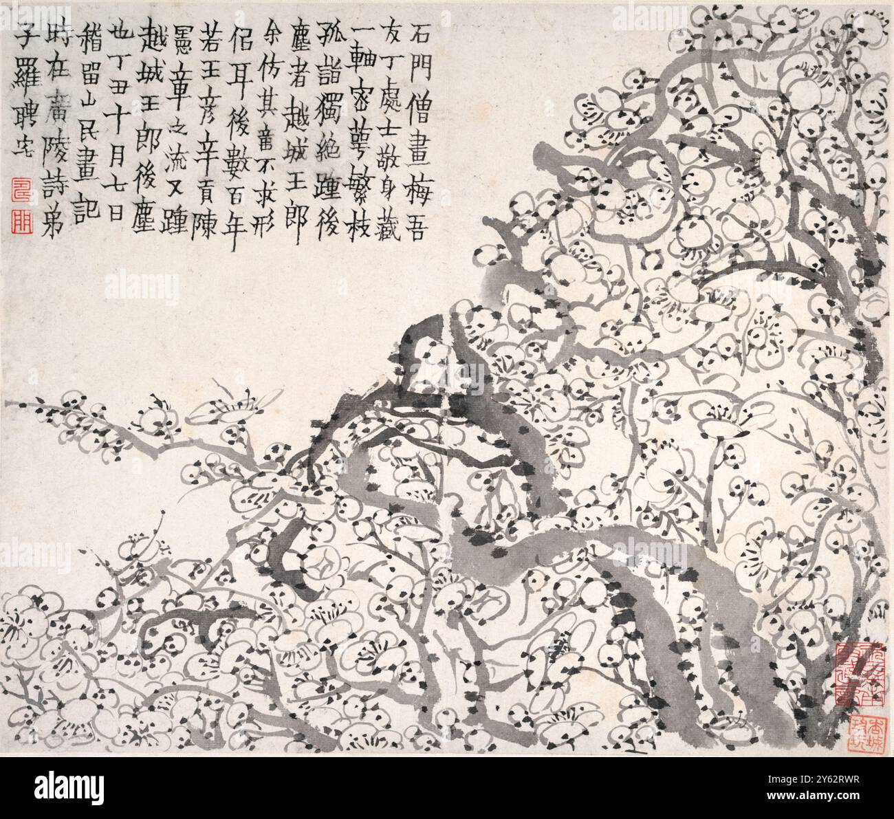 "Plum Blossoms" (梅花) painting by Chinese artist Jin Nong (金農) (1687 ...