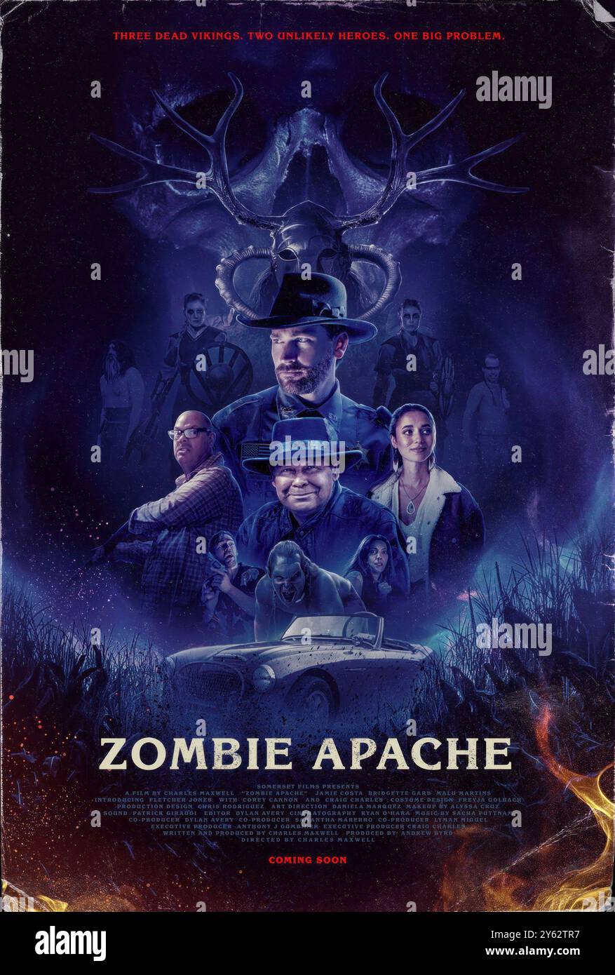 ZOMBIE APACHE, advance poster, central figures clockwise from top: Jamie Costa, Bridgette ...
