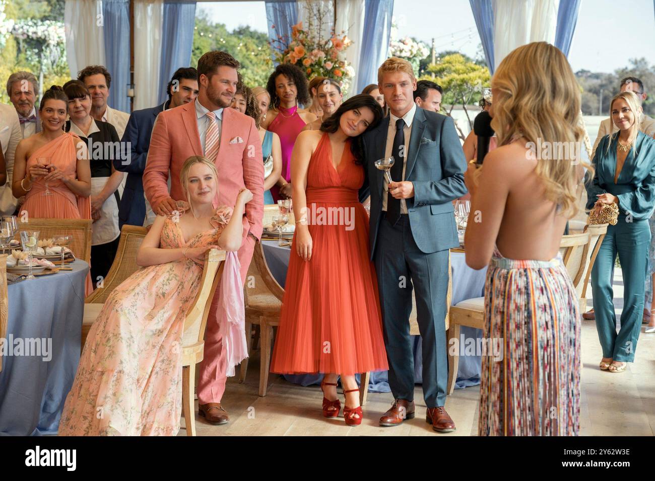 THE PERFECT COUPLE, from left: Dakota Fanning, Jack Reynor, Eve Hewson ...