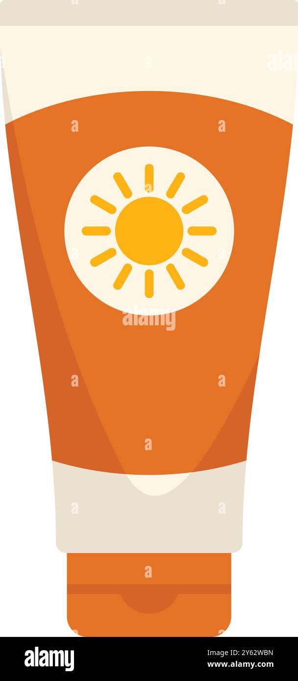 Sunscreen cream tube assuring skin protection from dangerous sun rays ...