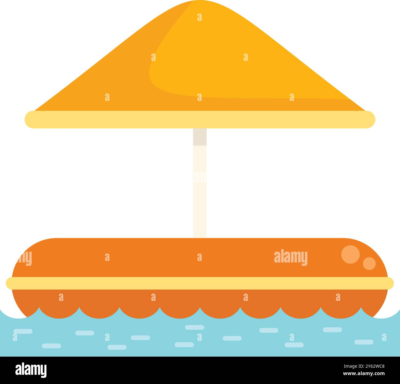 Simple vector illustration of a pool float with an umbrella, perfect ...
