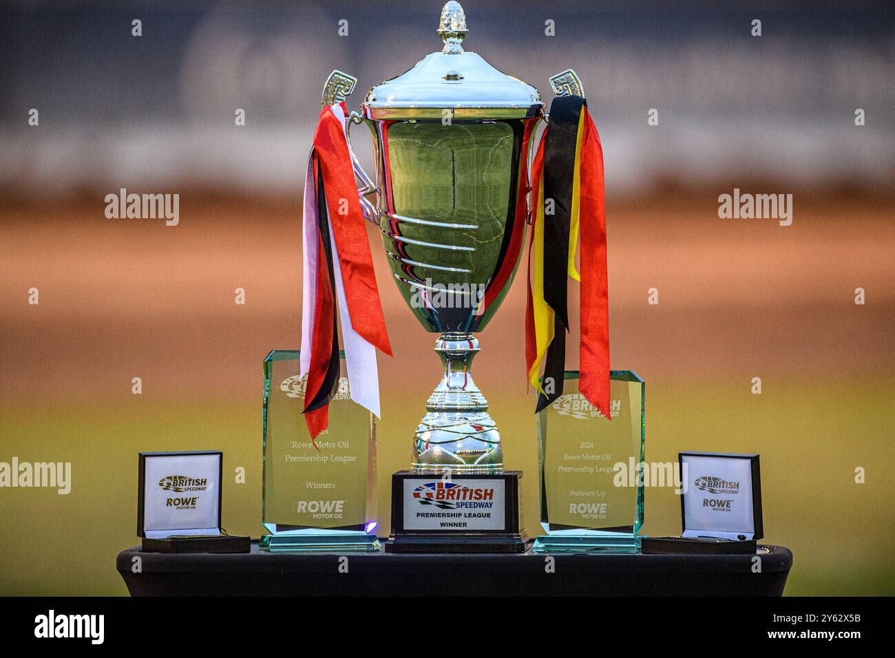 The Premiership Trophy and Momentos on display during the Rowe Motor ...