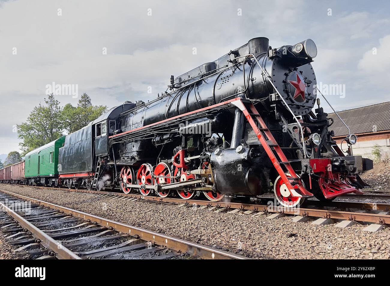 Steam locomotive p36 is the last passenger locomotive produced in the USSR. Transport Stock ...