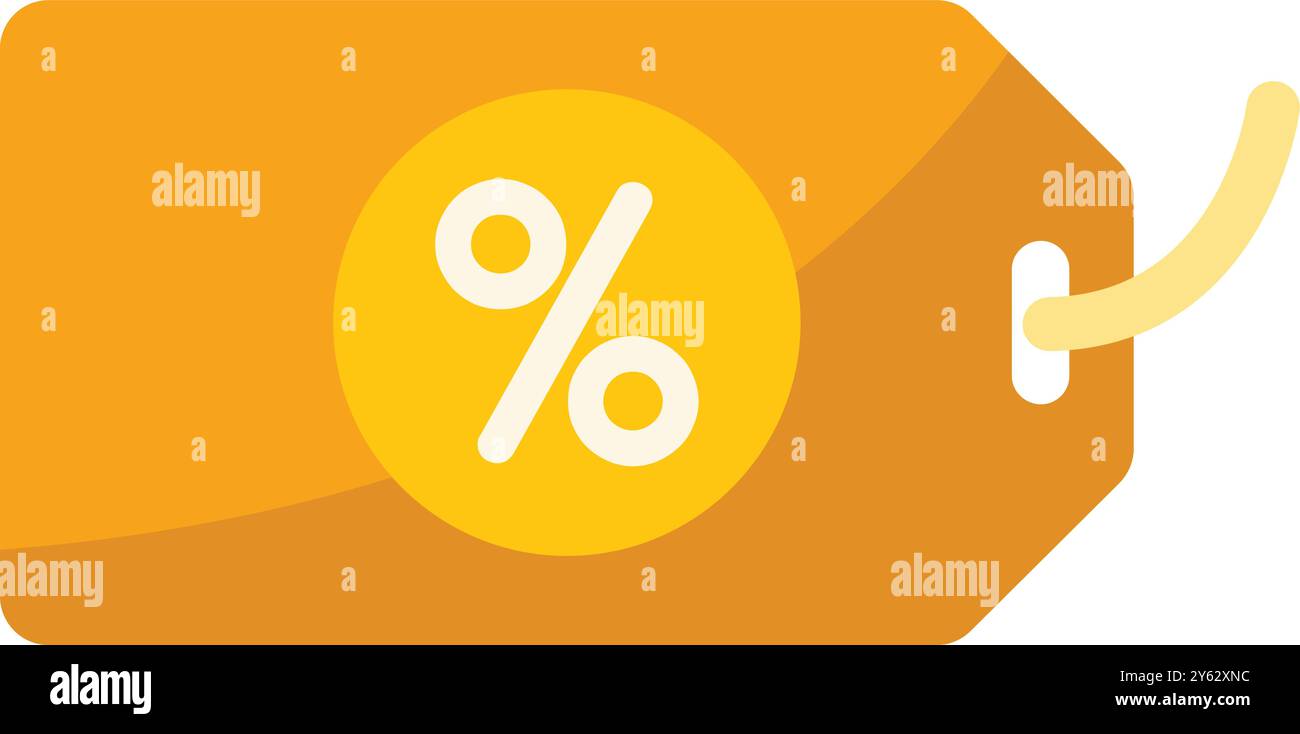 Simple vector illustration of a price tag, showing a percentage symbol ...