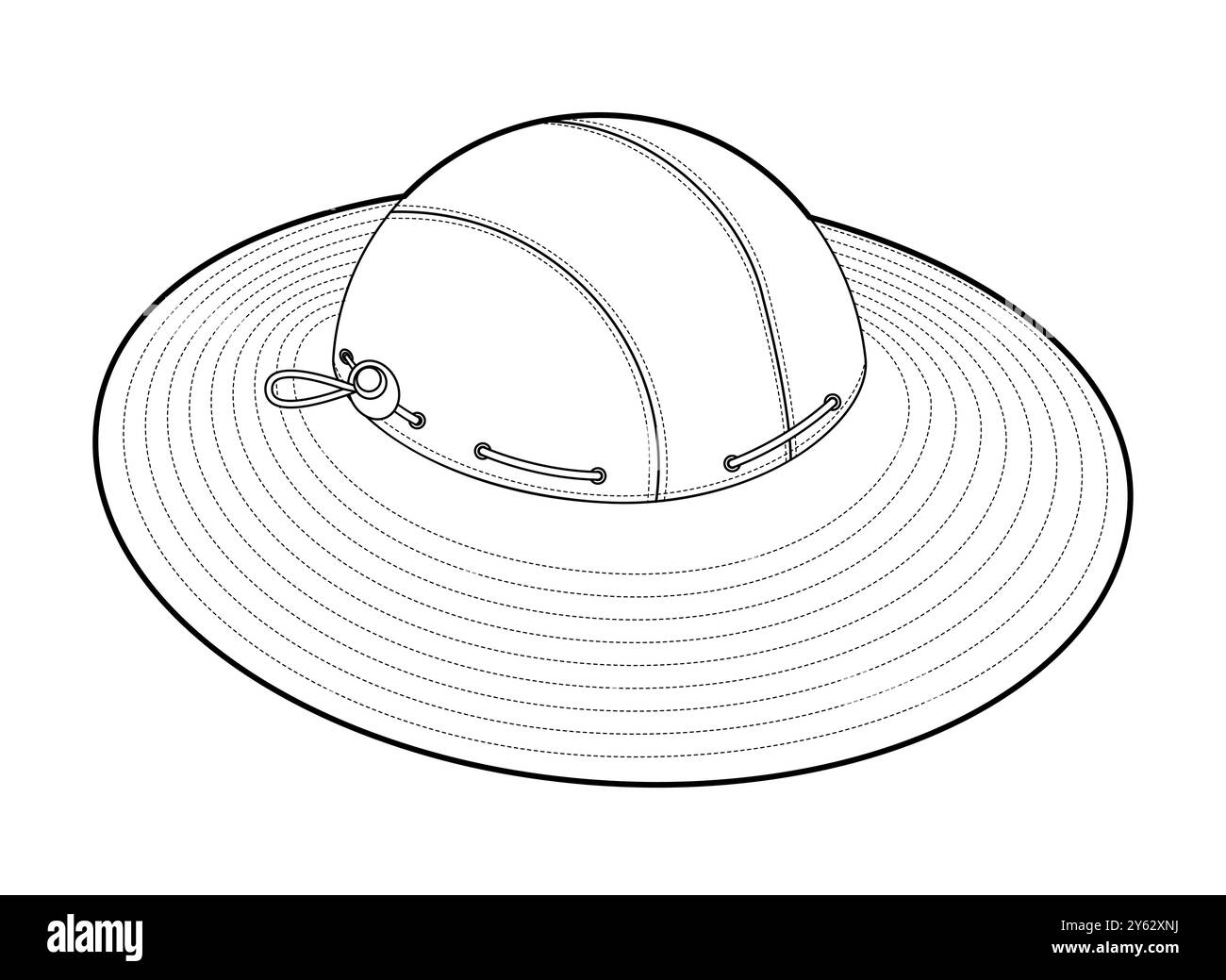 Outdoor Bucket Hat. Summer Head Fashion accessory cap with wide brim ...