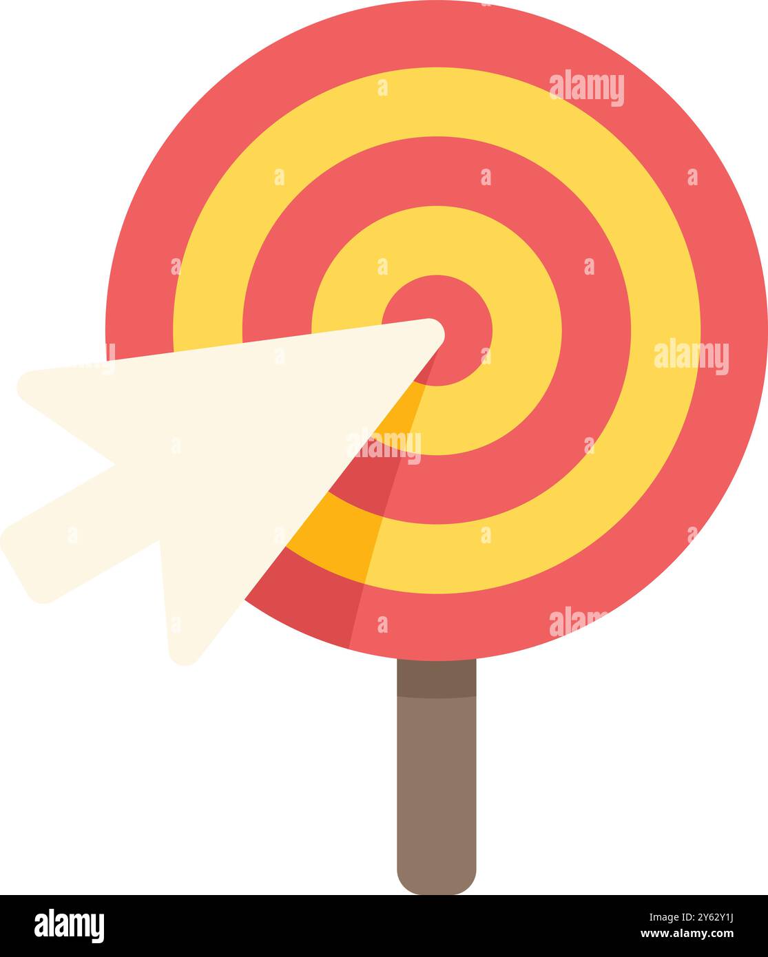 Mouse cursor clicking on center of target marketing concept icon in flat style Stock Vector ...