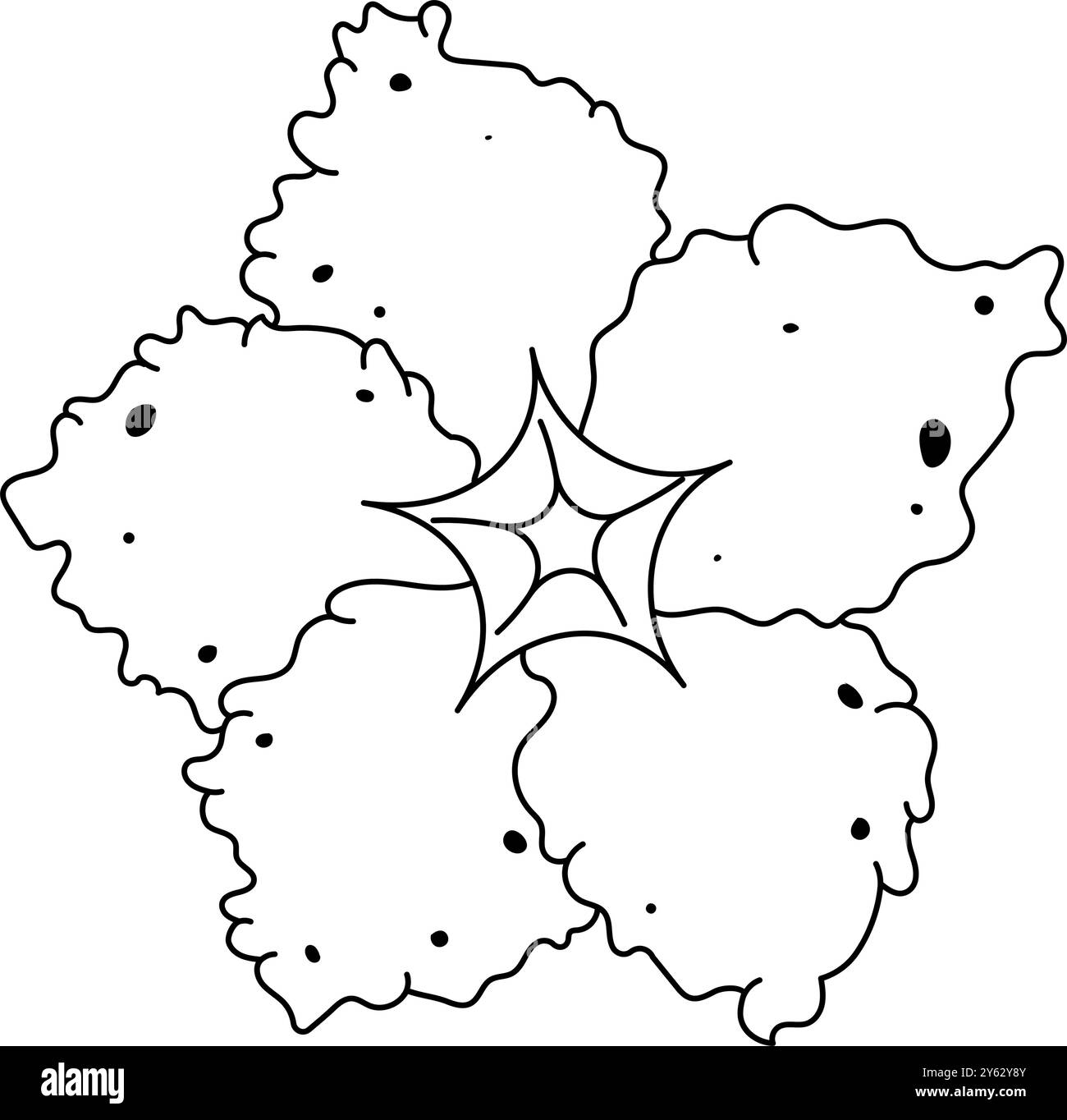 Black and white abstract flower with organic shapes Vector Stock Vector ...