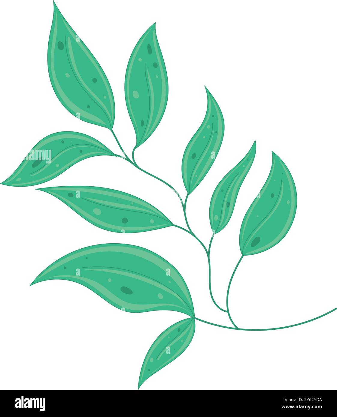 Green leafy branch with delicate natural structure Vector Stock Vector ...